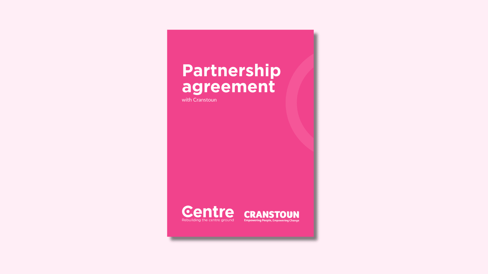 Partnership agreement with Cranstoun cover | Centre Think Tank